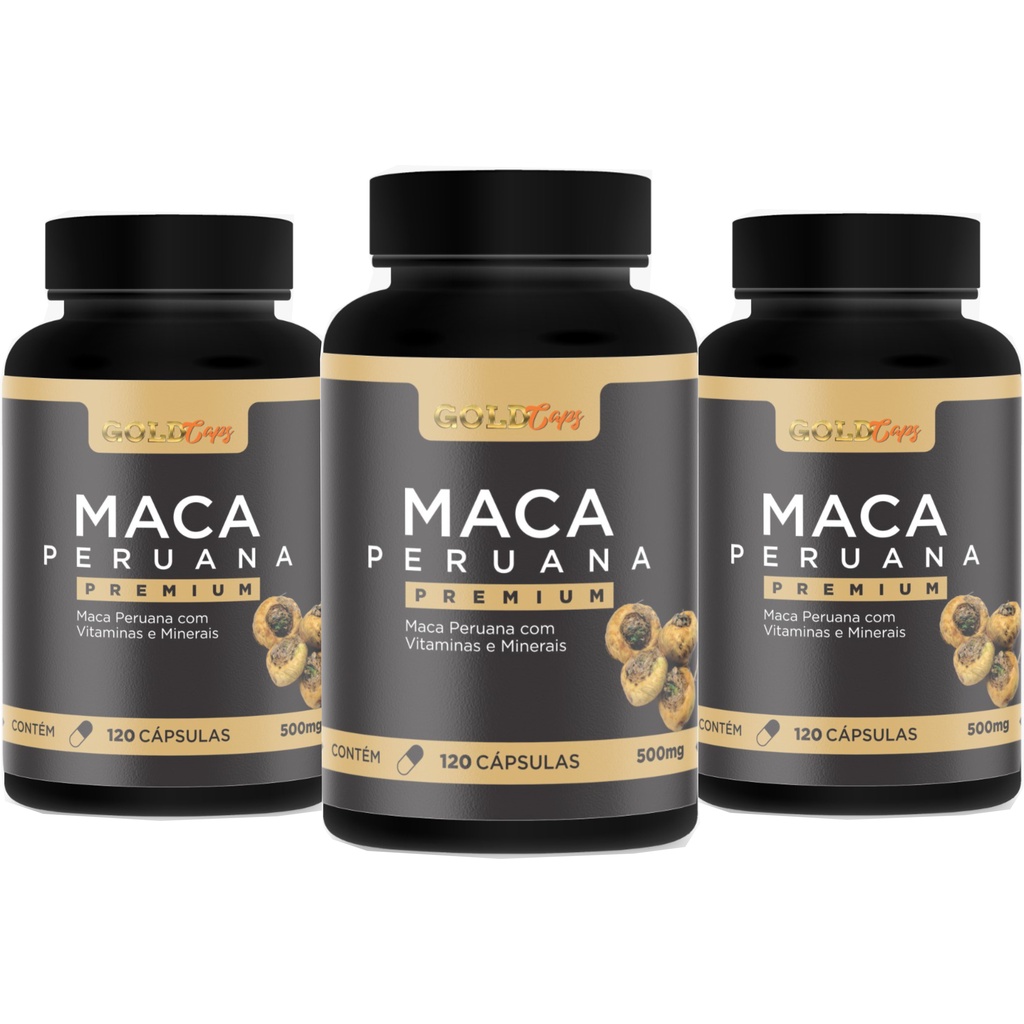 Maca Peruana Premium 500mg 360 Capsulas 3 Frascos x 120 cápsulas ...