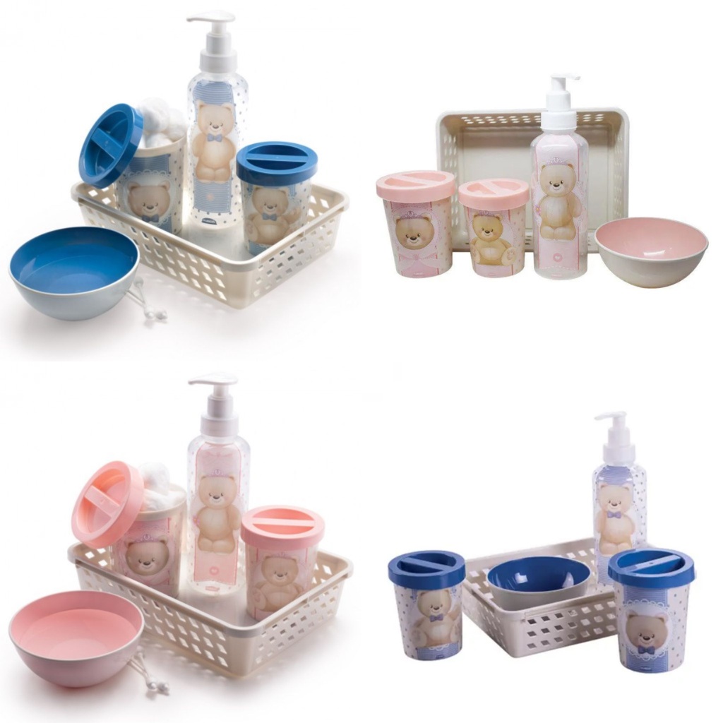Kit Higiene Bebe Infantil Organizador Plasutil Decorado Cuidados ...