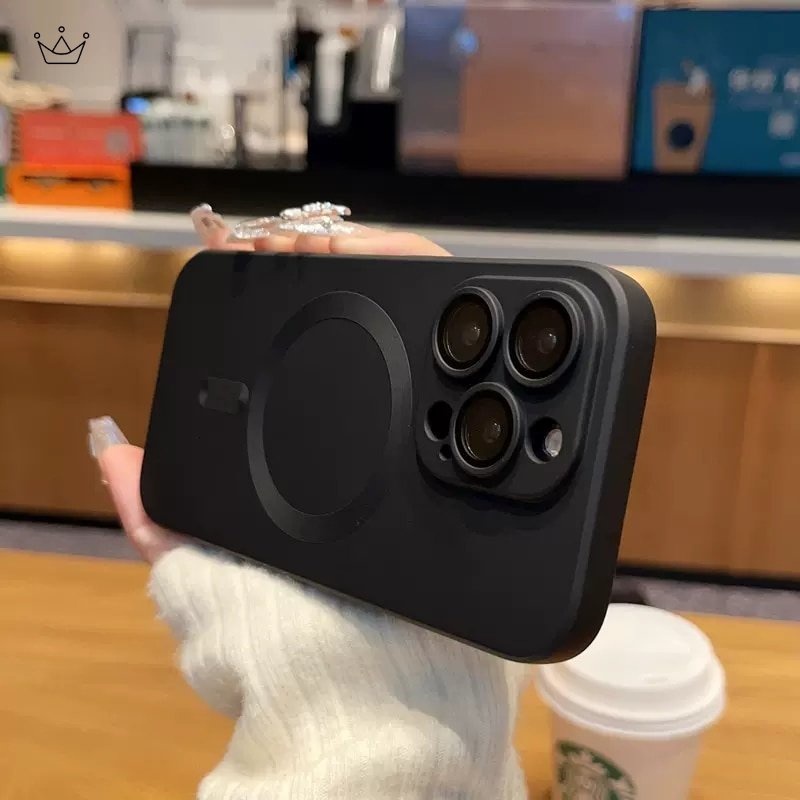 Luxuoso Para Magsafe Magnético Sem Fio Carregamento Capinha Fosca iPhone 14 13 12 11 Pro Max ...