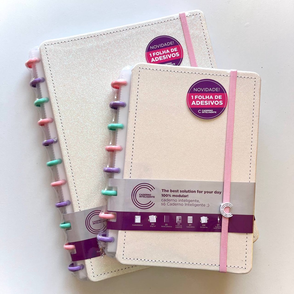 Caderno Inteligente Let's Glitter Colorful | Tamanho A5 ou Grande ...