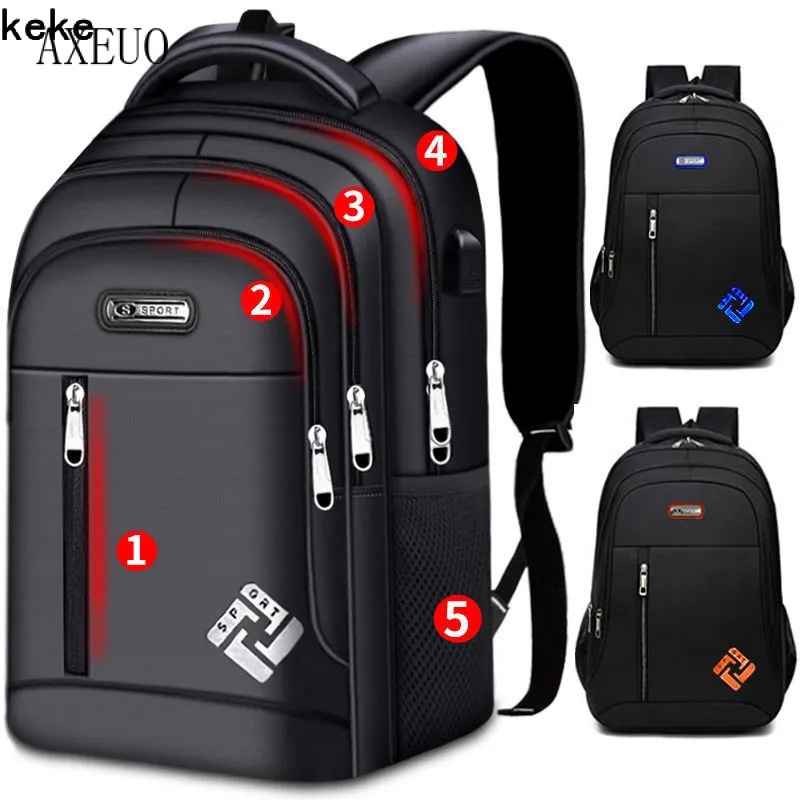 Mochila masculina com grande capacidade USB para estudantes/escola ...