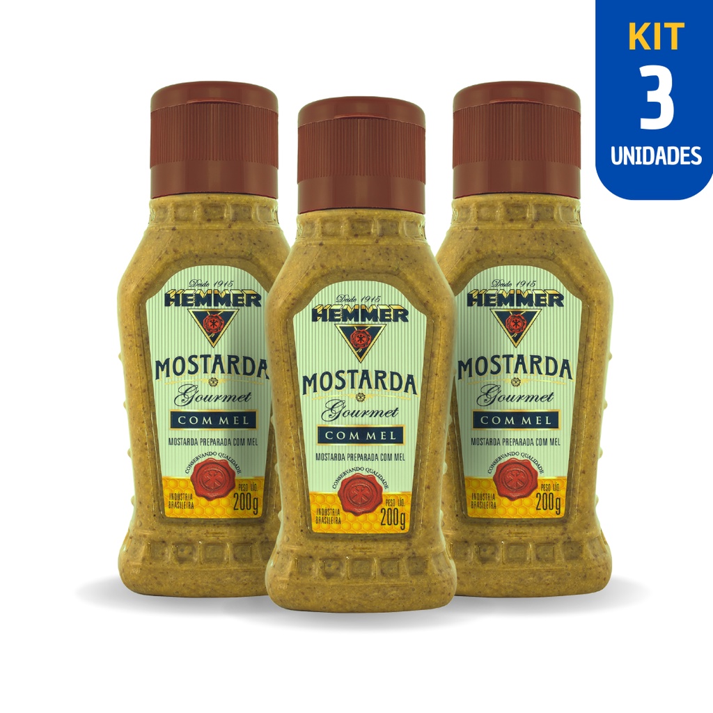 Mostarda Gourmet com Mel Hemmer 200g (3 Un) | Shopee Brasil
