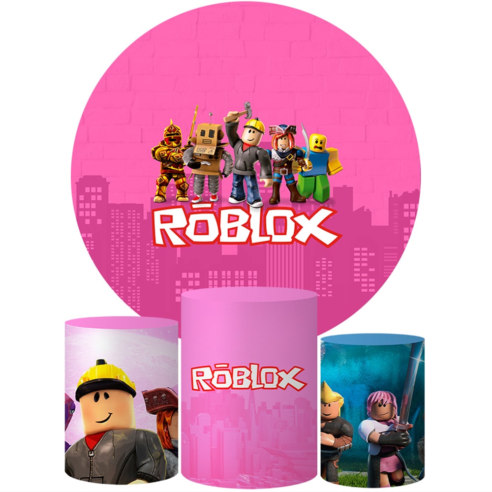 Trio Capa Cilindro + Painel Tema Roblox Rosa Veste Fácil | Shopee Brasil