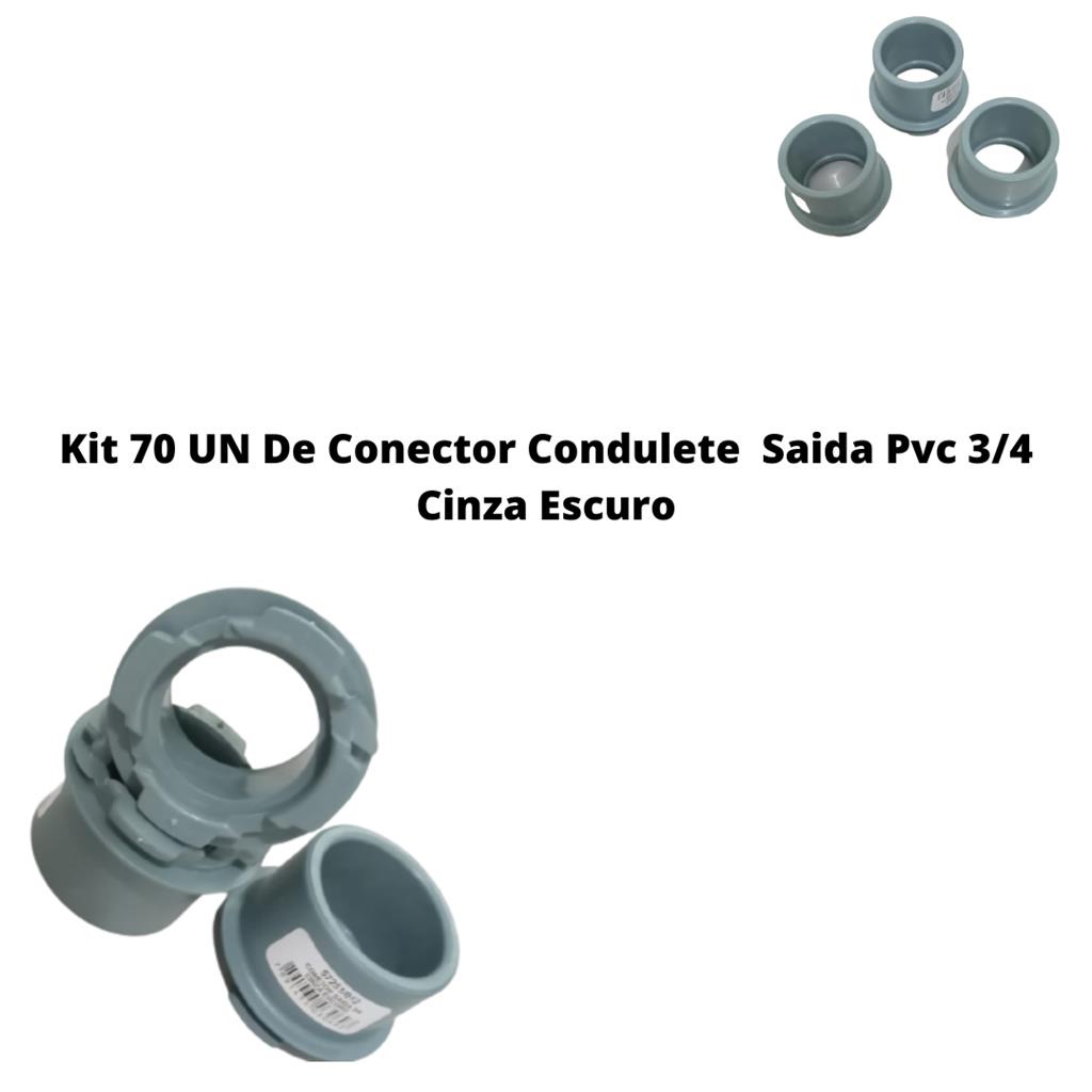 Kit 79 UN De Conector Condulete Saida Pvc 3/4 Cinza Escuro | Shopee Brasil