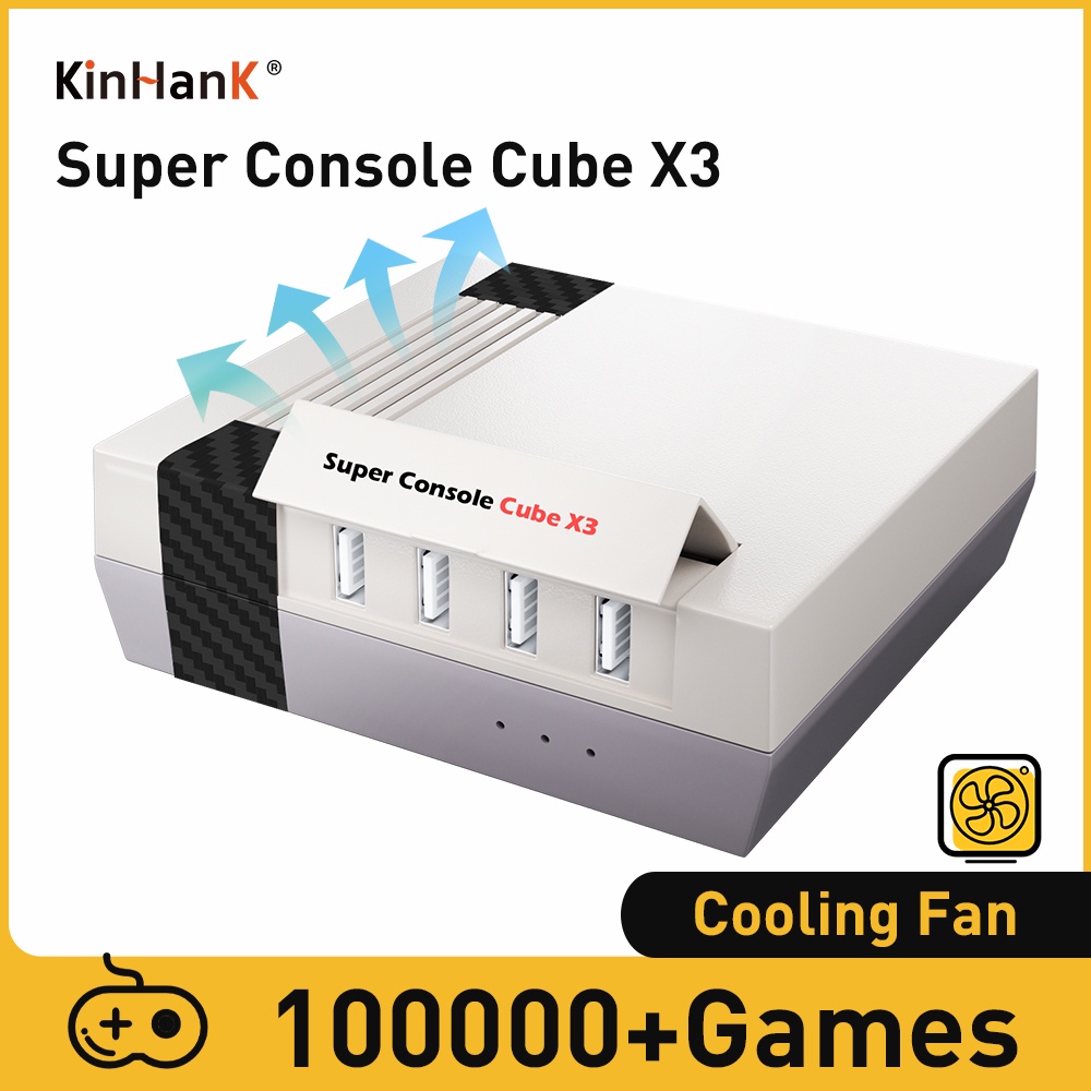 KINHANK Super Console Cube X3 Retro Game Console 100000 Jogos Suporte PSP/PS1/DC/N64/SS/MAME 8K ...