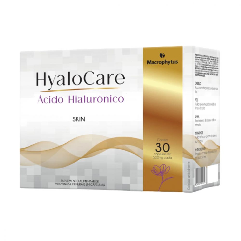 Ácido Hialurônico Macrophytus Hyalo Care 30 Cápsulas de 500mg | Shopee ...