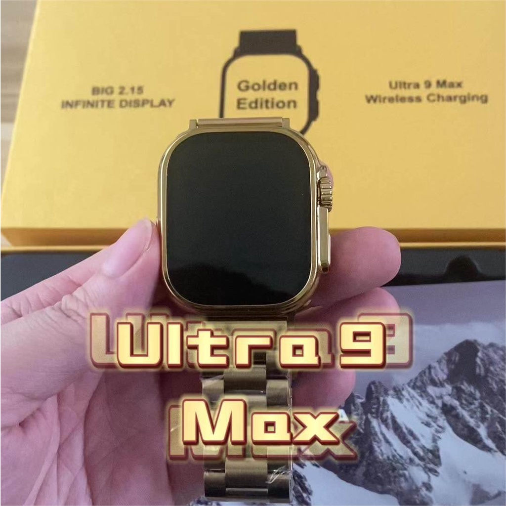 IWO 14 Dourado 24k Ultra 9 Max Smartwatch masculino FemininoTela Cheia ...