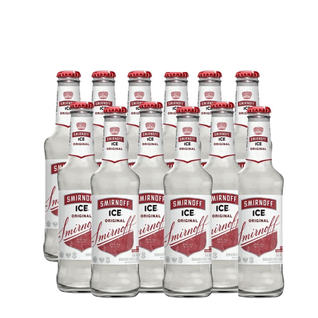 Kit Com 12 Bebida Mista Limão Smirnoff Ice Original 275ml Garrafa Long