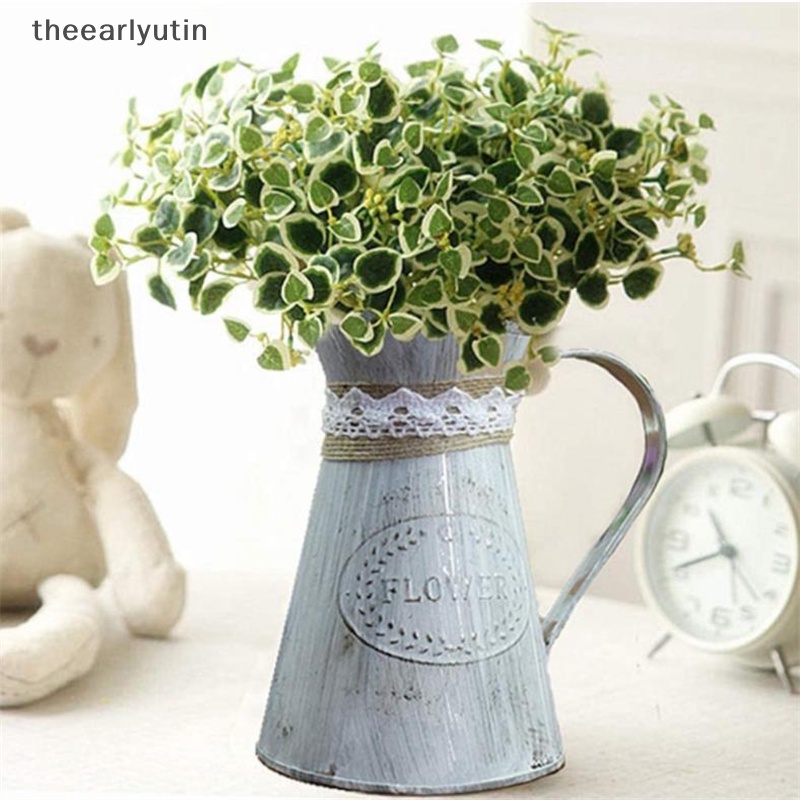 theearlyutin Vintage Tin Balde De Lata Vaso De Ferro Fashionable Flower ...