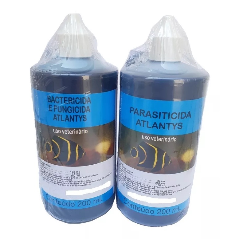 Kit Bactericida 200lml + Parasiticida 200ml Atlantys (1cada) | Shopee ...