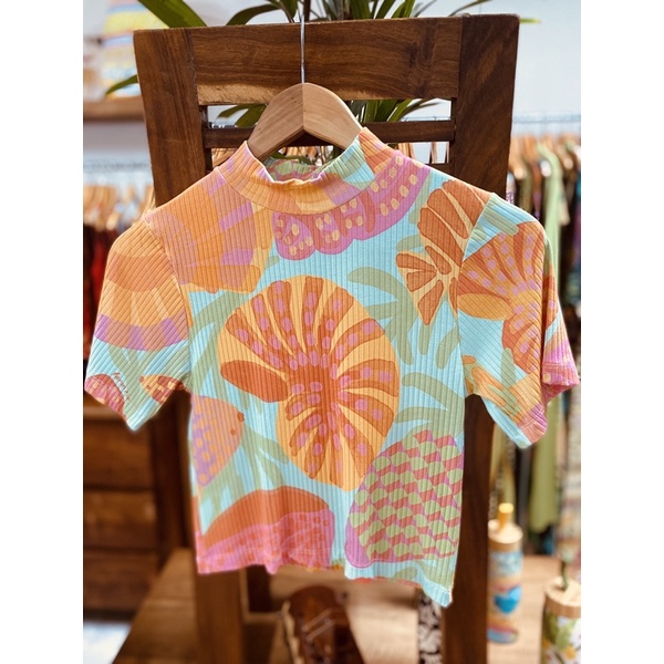 Blusa Rib MC Praia de Concha | Shopee Brasil