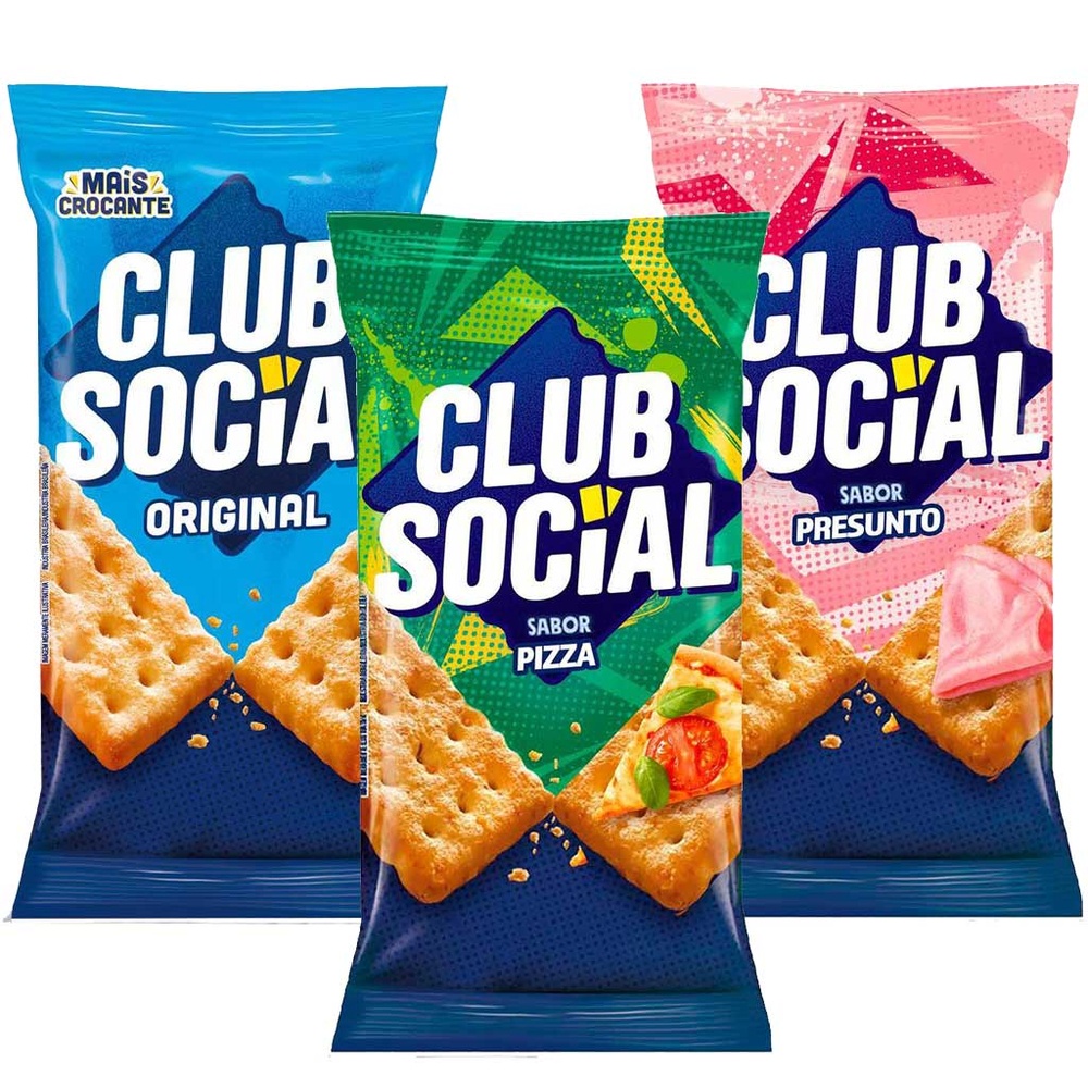 Kit 3 pacotes de Club Social 1 Pizza + 1 Original + 1 Presunto ...