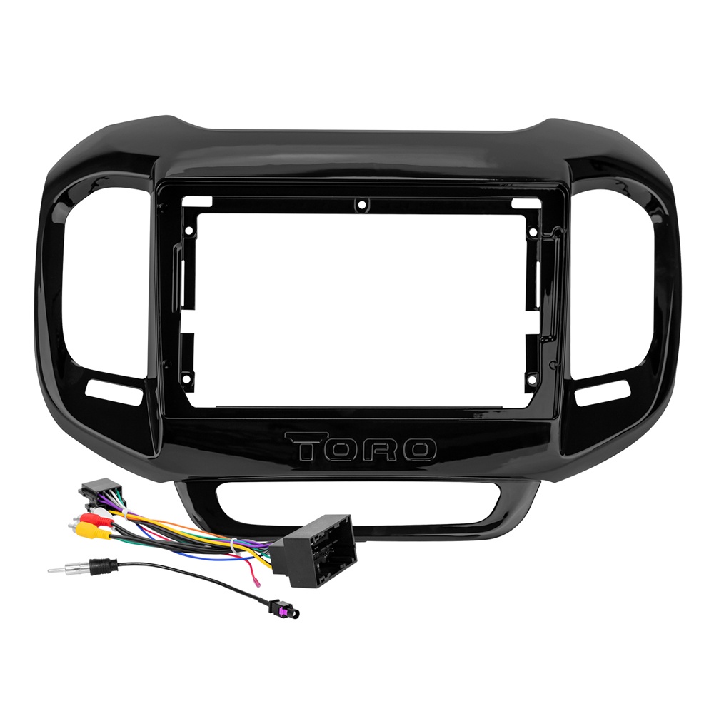 Kit Moldura 2 Din Toro 9 Polegadas 2016 2017 2018 2019 2020 2021 Chicote Som Plug Antena Padrão ...