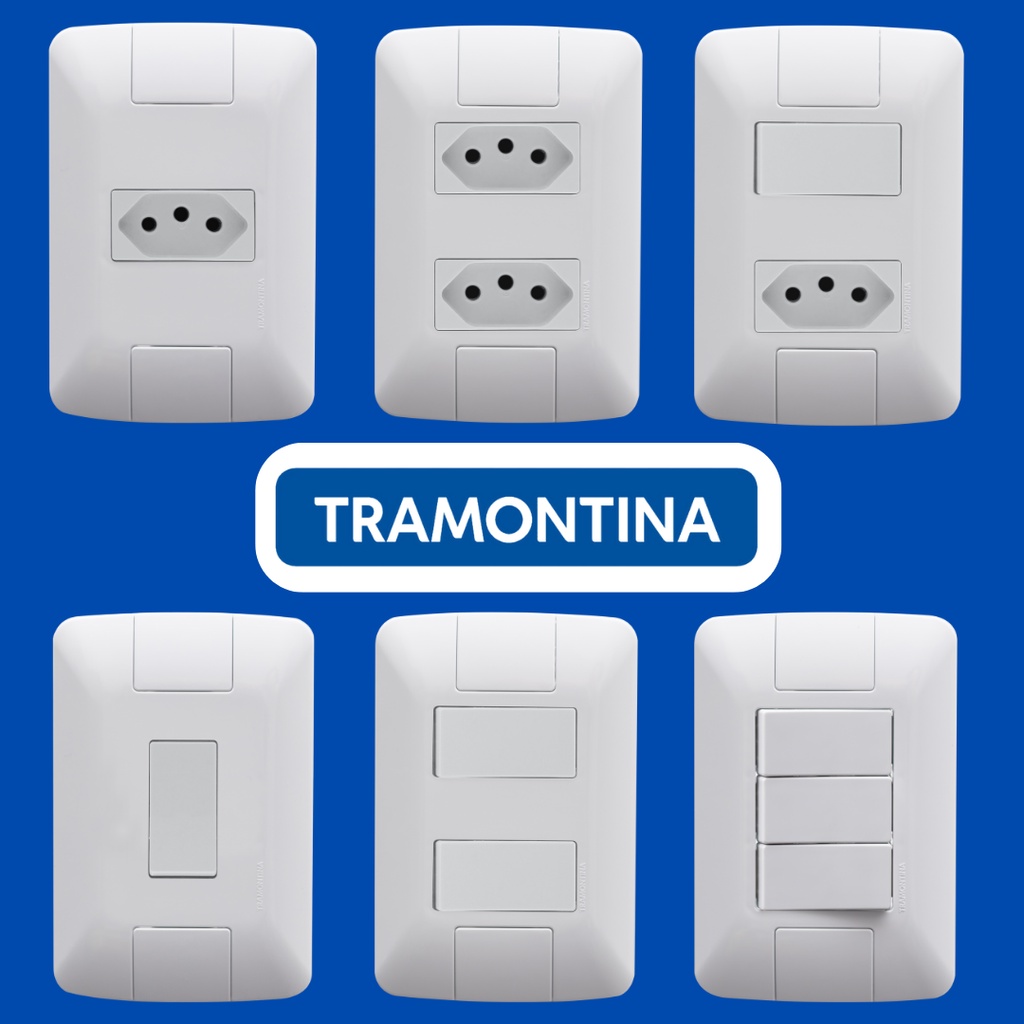 Kit 10 unidades Tomadas e Interruptores Tramontina Linha Aria | Shopee ...