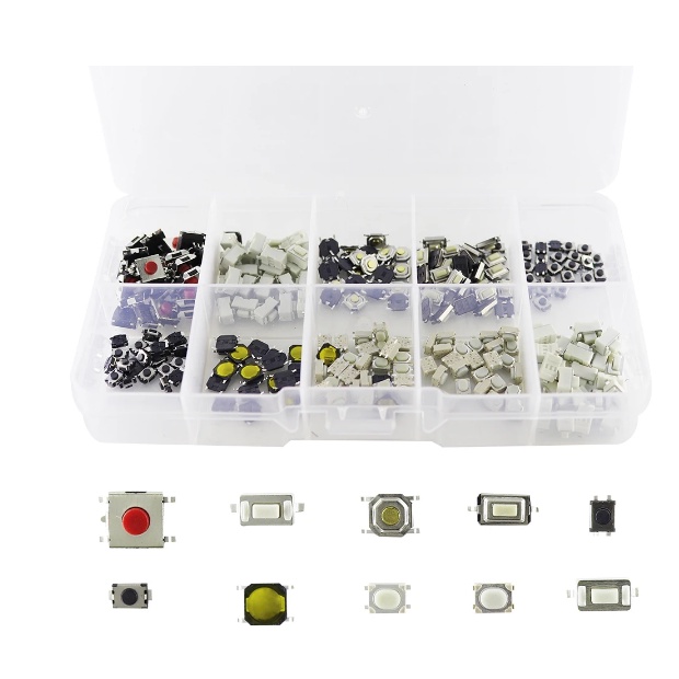 KIT 250 MICRO BOTOES BOTAO INTERRUPTORES ARDUINO 10 MODELOS | Shopee Brasil