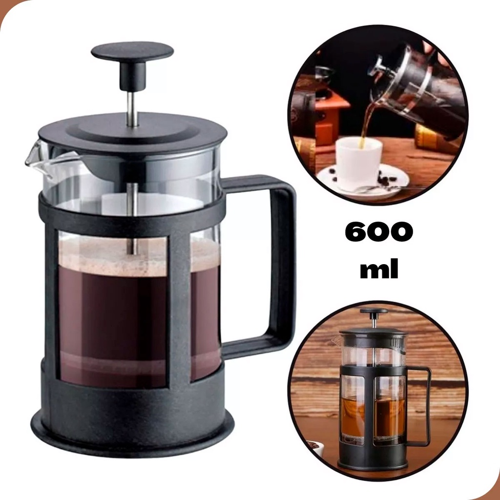 Cafeteira Francesa Prensa Francesa 600ml café chá leite cremoso ...