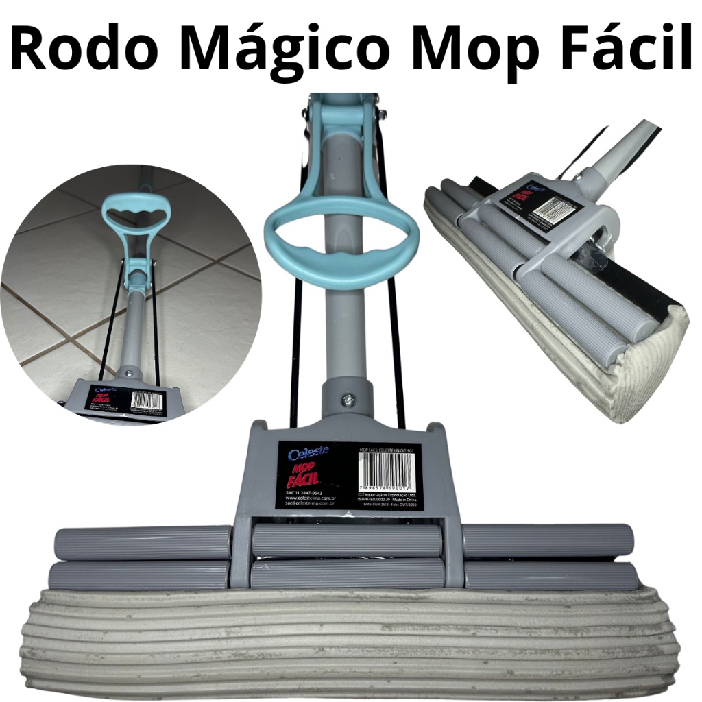 Rodo Magico Mop Fácil Limpeza Geral Lava E Seca Com Cabo Retrátil ...