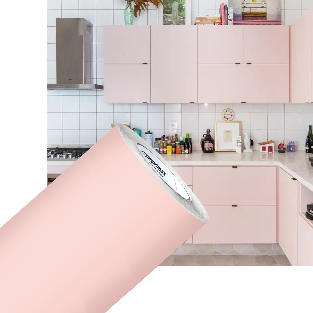 Vinil Auto Adesivo Envelopamento Fosco Rosa Ternura Lavável 0,61x1m ...