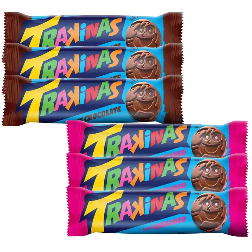 Kit 3 Trakinas Chocolate + 3 Trakinas Morango - Mondelez | Shopee Brasil