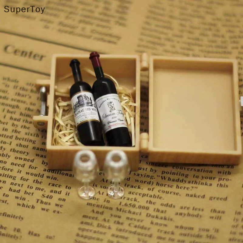SUPERTOY 1Set 1 : 12 Dollhouse Miniatura Taça De Vinho Tinto Modelo ...
