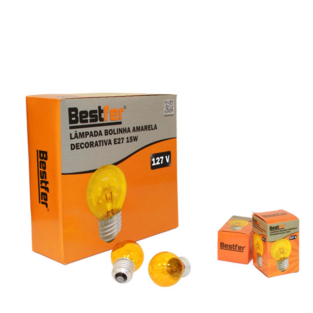 LAMPADA BOLINHA AMARELA E27 15W 127 BESTFER | Shopee Brasil