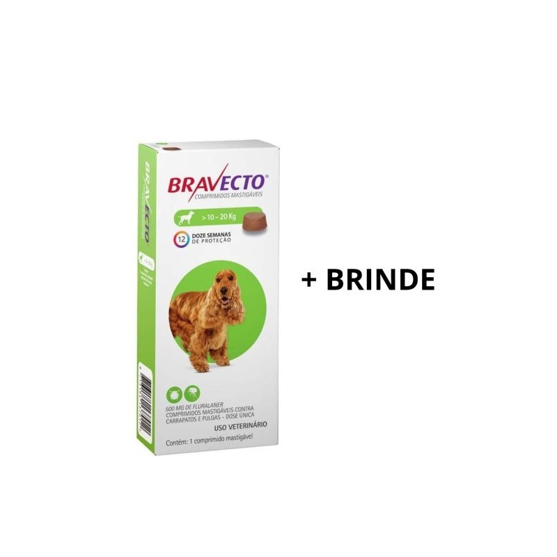 Anti-pulgas e Carrapatos 500 mg BRAVECTO de 10 a 20 kg | Shopee Brasil