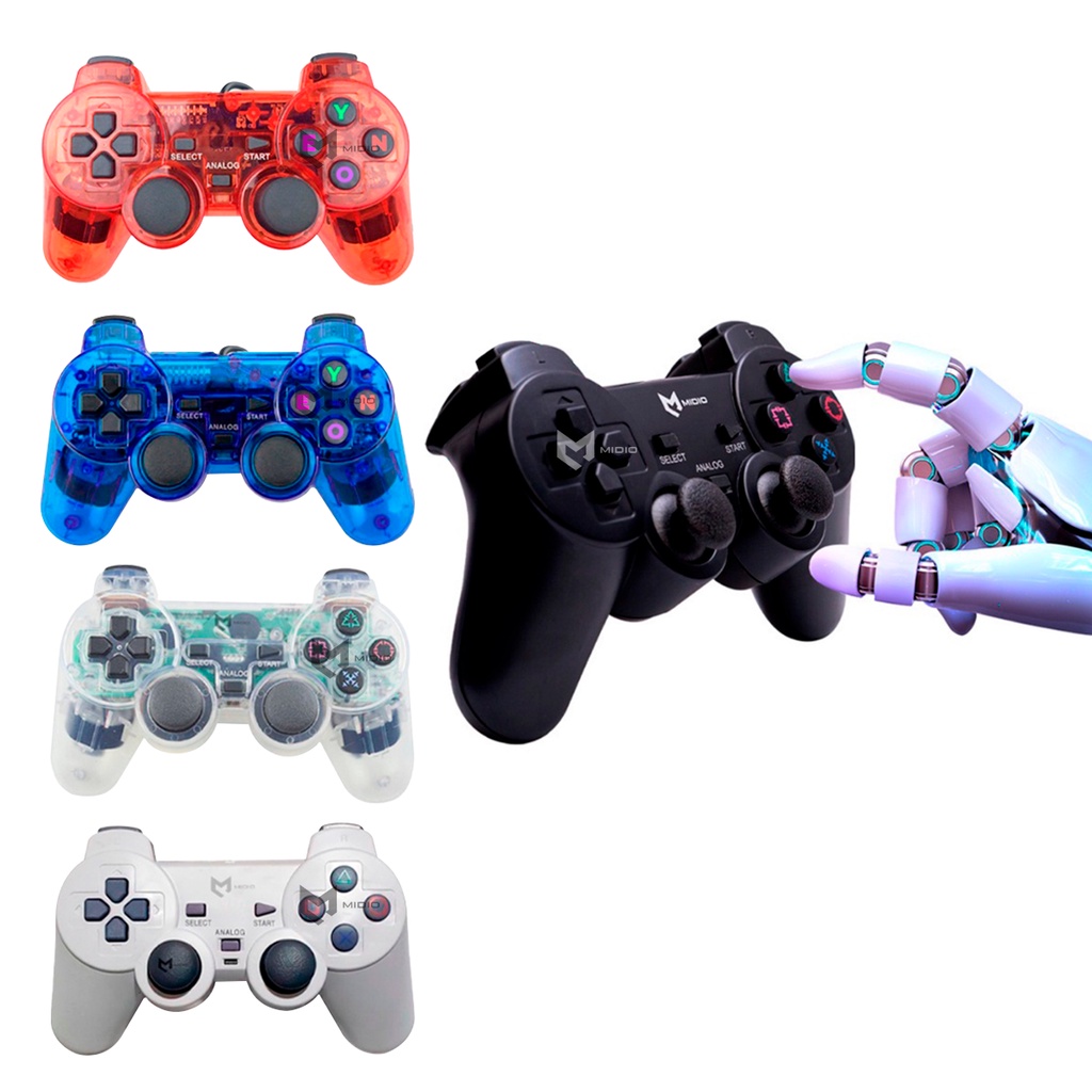 Kit Com Dois Controles Joystick Playstation 2 Analógico Ps2 | Shopee Brasil