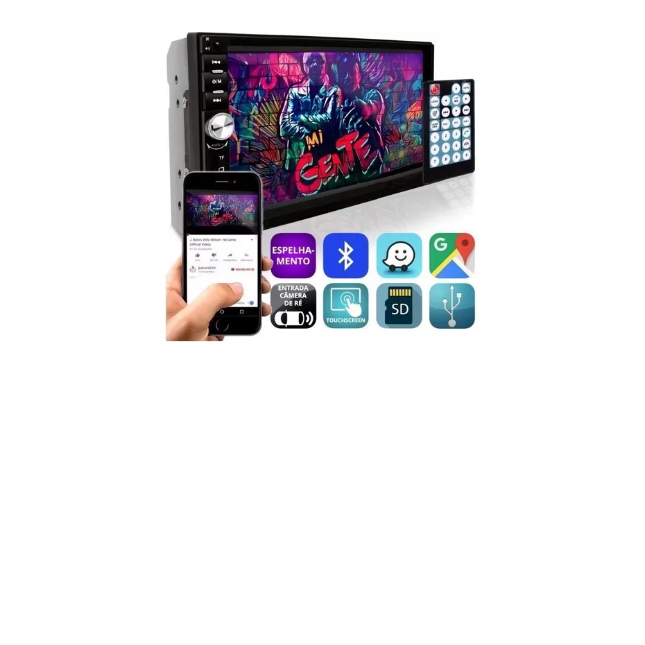 Central Multimídia Mp5 Universal Câmera De Re original Bt Espelha Dvd 2 Din | Shopee Brasil