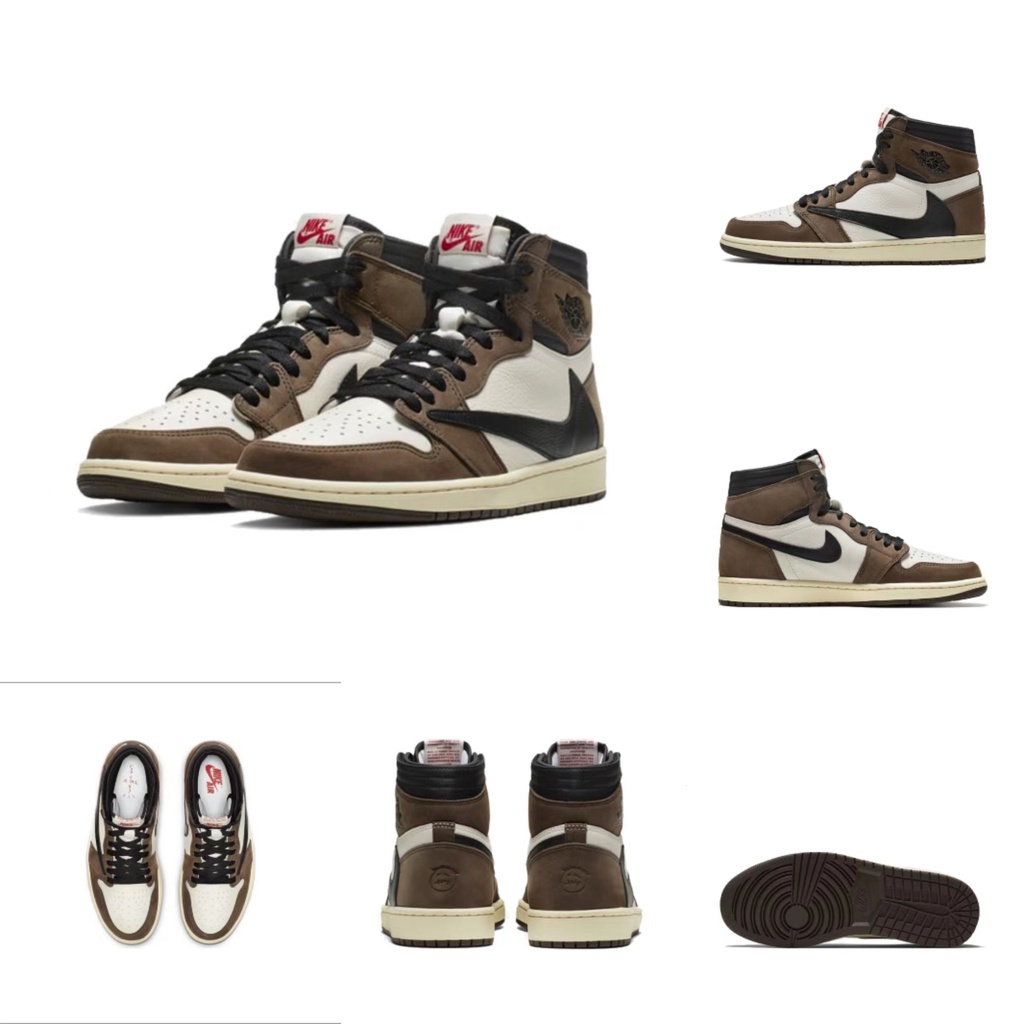 Travis Scott x Air Jordan 1 Alto OG TS SP Farpa AJ1 Sapatos Casuais ...