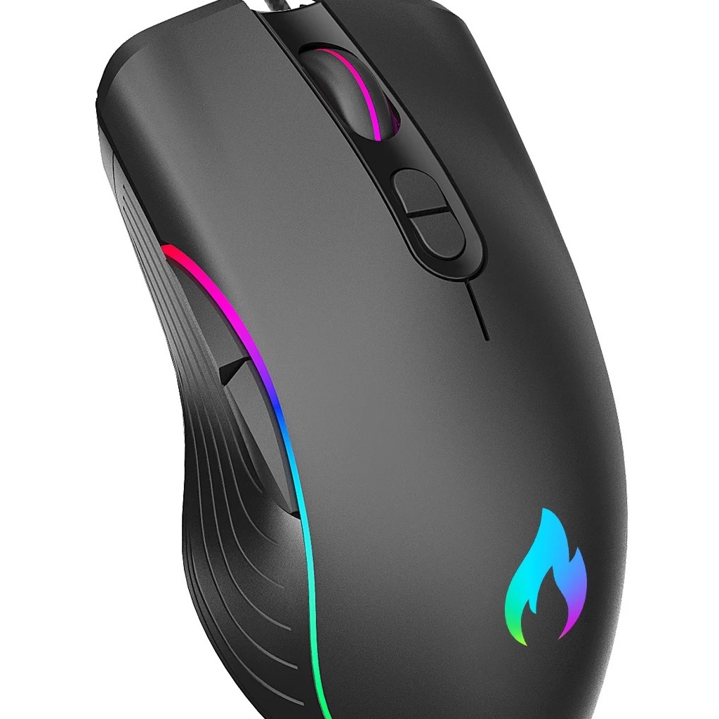 Mouse Gamer Rgb Led 7 Botoes 4800dpi Knup Usb 2.0 Cabo Nylon - Faz a Boa!