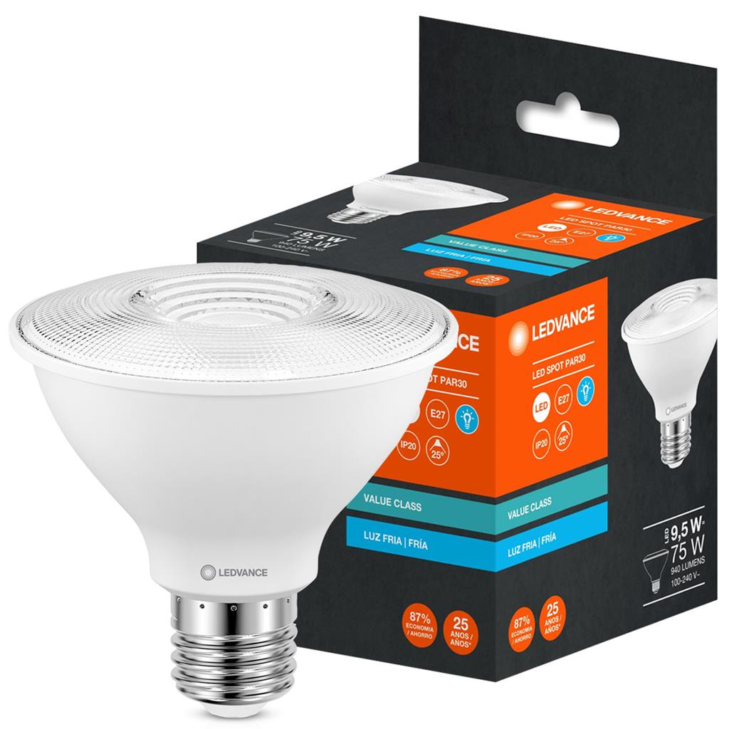 Lampada Led Par30 9,5W Bivolt E27 6500K Luz Branca Ledvance | Shopee Brasil