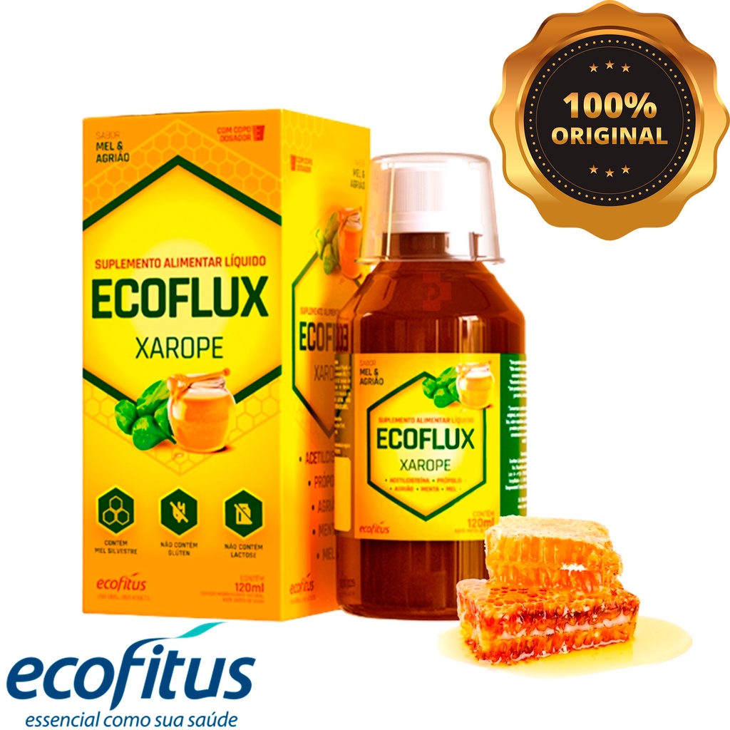 Ecoflux Xarope Acetilcisteína, Mel, Agrião, Própolis e Menta 120 ml ...