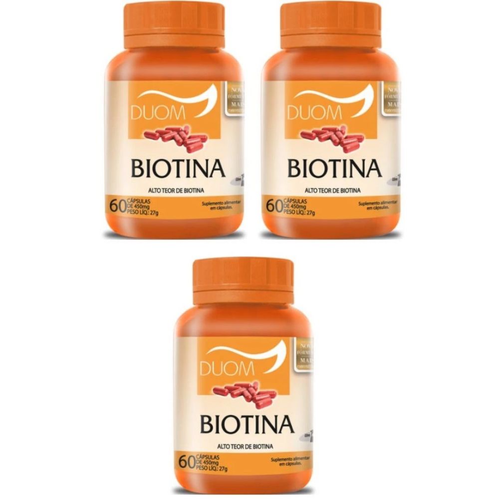 Kit 3 Unidades Biotina Vitamina B7 60 Capsulas | Shopee Brasil