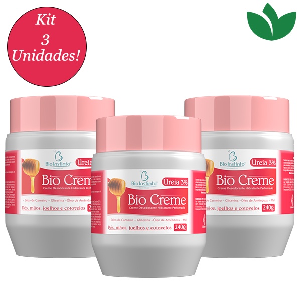 Kit 3 Unidades Bio Creme Desod. e Hidratante Perfumado Para Pés e Mãos ...
