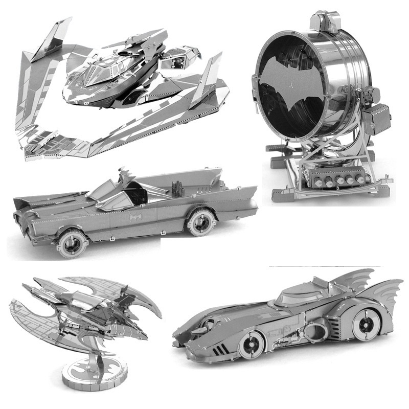 DIY 3D Metal Puzzle Bat Movie Super Carro Nave Espacial Detector De Modelo Montagem De ...
