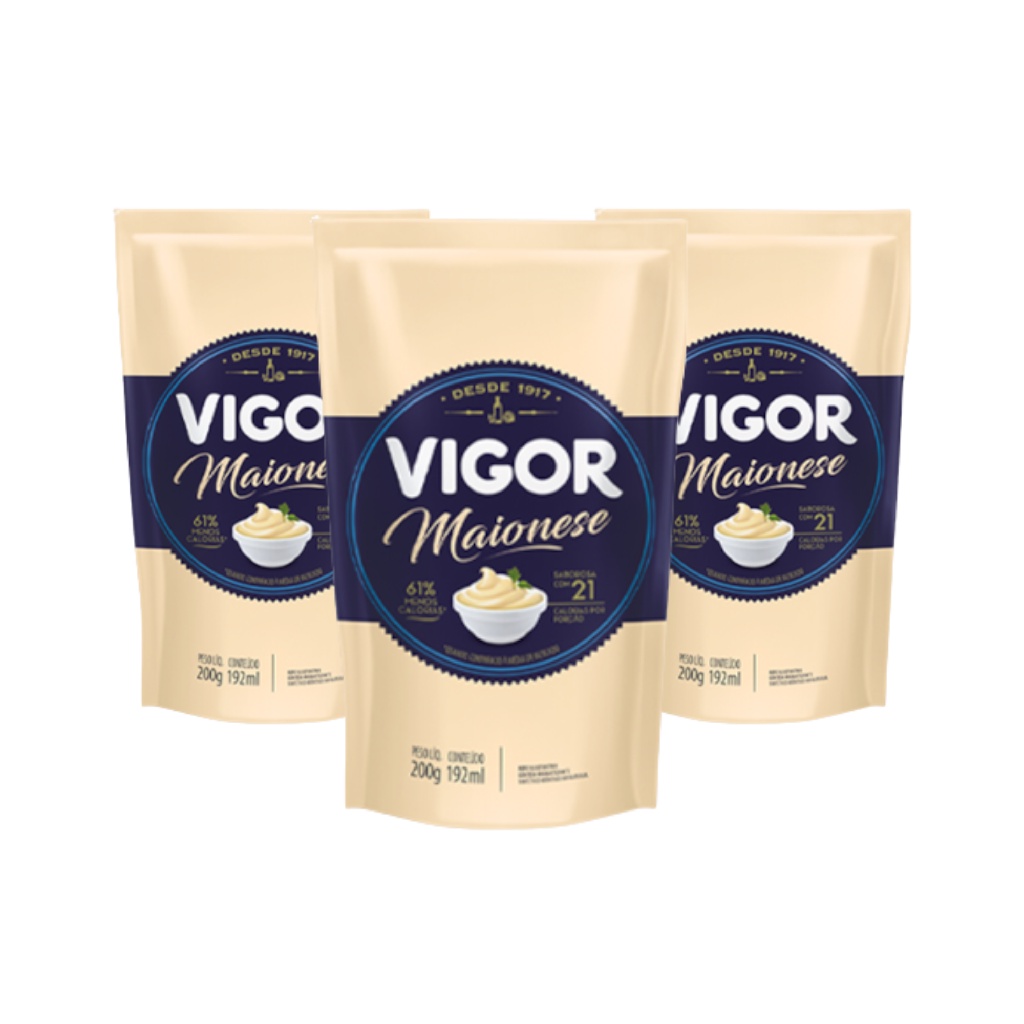 Maionese Vigor - 200g ( 3 Unidad. ) | Shopee Brasil