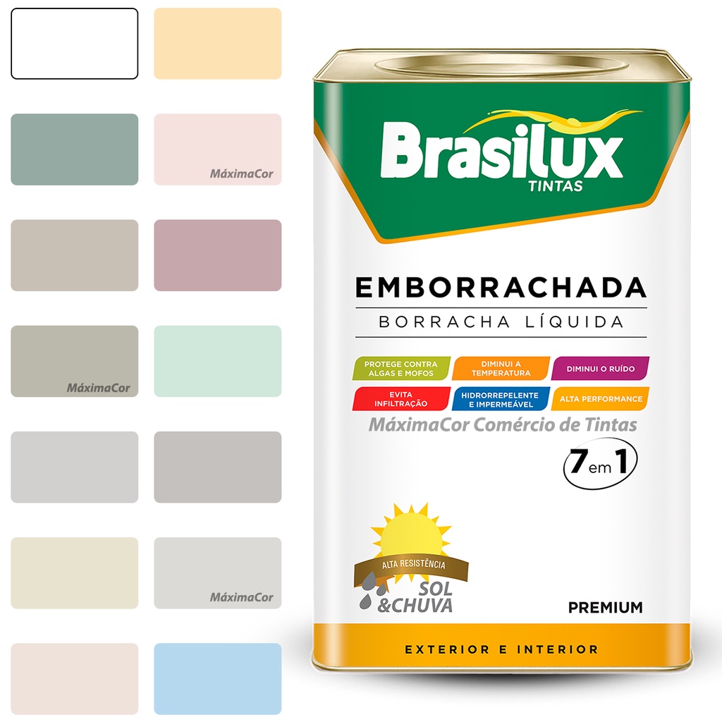 Tinta Emborrachada Brasilux Acrílica Impermeável 16,2L | Shopee Brasil