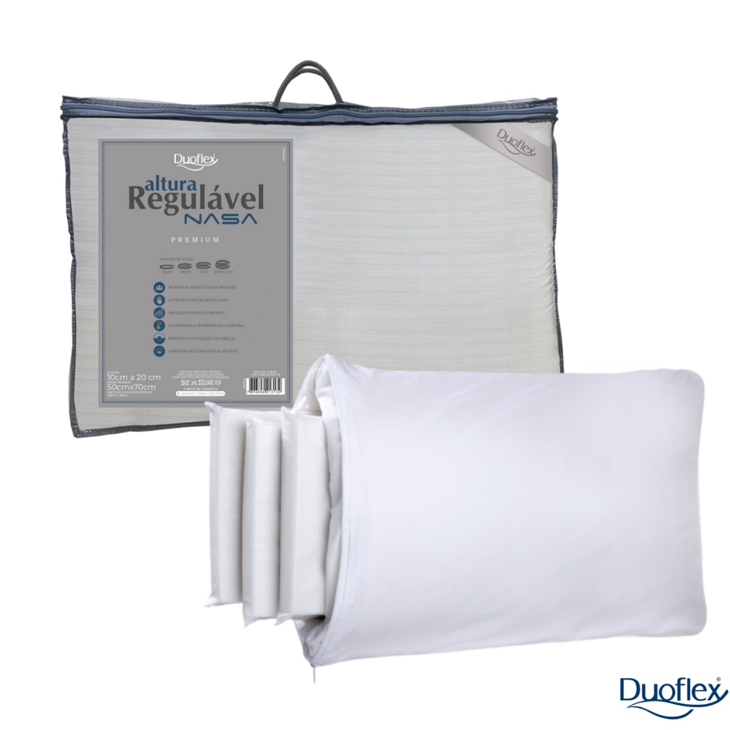 Travesseiro Duoflex Premium Nasa Regulável - Faz a Boa!