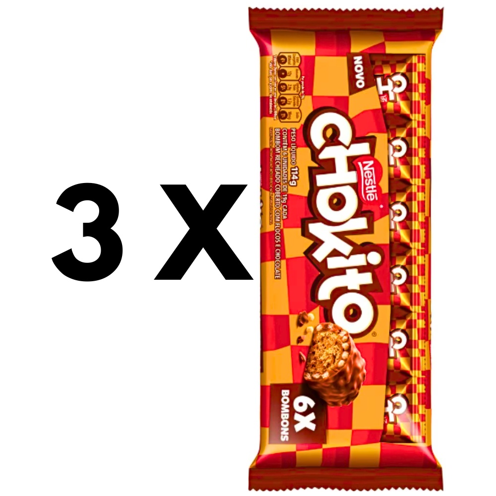 Kit Chocolate Chokito Flowpack NESTLÉ 114g - 18un/19g Cada | Shopee Brasil