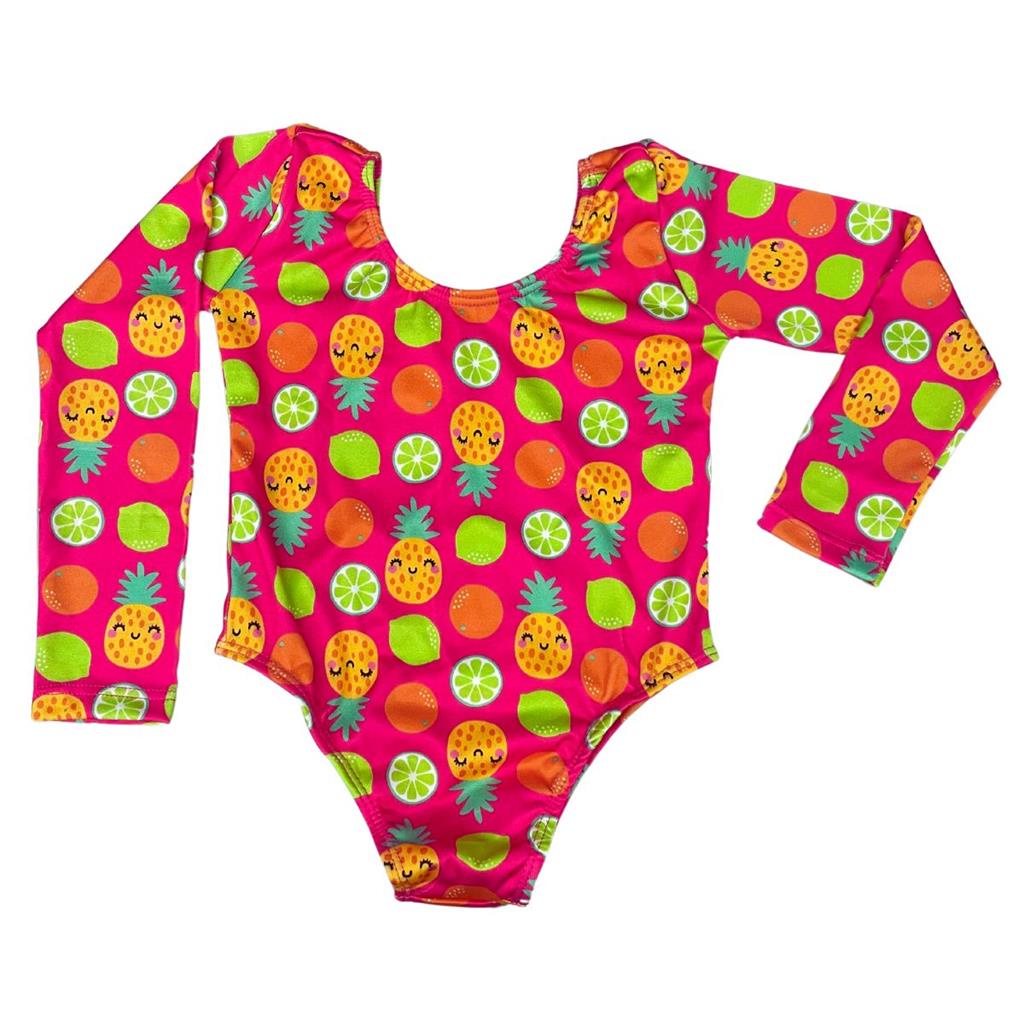Maio Infantil Meninas Manga Longa Moda Praia Piscina Verao Estampa ...