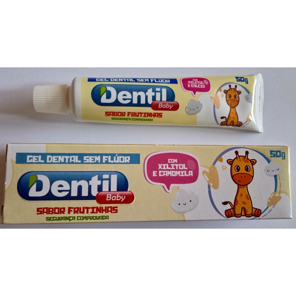 Pasta de Dente Infantil Gel Sem Flúor Dentil Baby Frutinhas 50g ...
