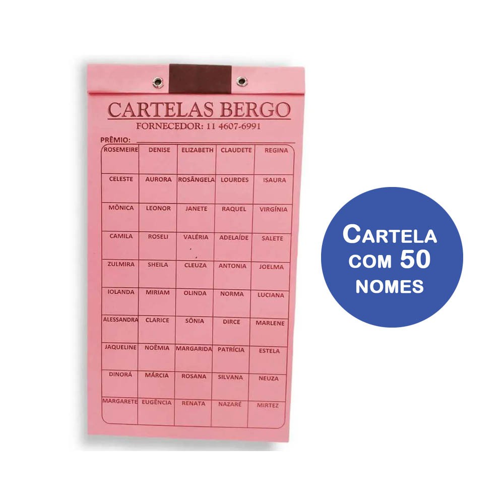 10 cartelas de rifa 50 nomes com cores variadas | Shopee Brasil