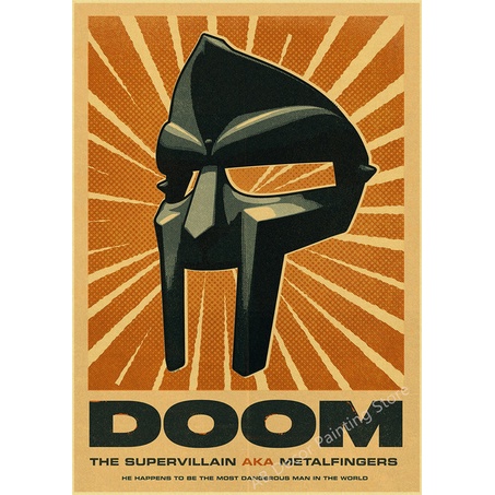 Retro MF Doom Posters Doomsday Kraft Paper Prints DIY Rapper Singer ...