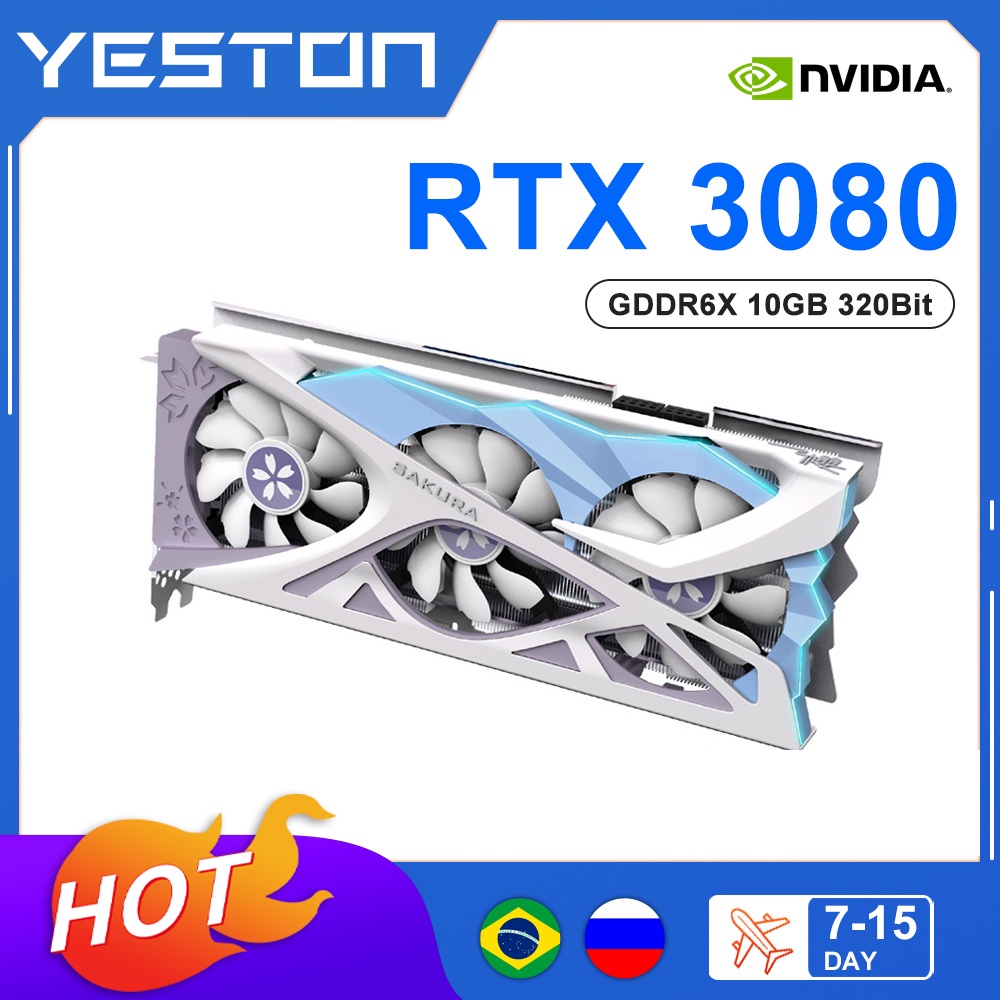 YESTON Nova placa Gráfica rtx 3080 10G 10GB DDR6X 320bit de vídeo Para ...