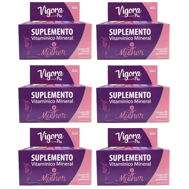 Kit 6 Suplemento Vigora Plus Mulher 60Cps - Prati | Shopee Brasil