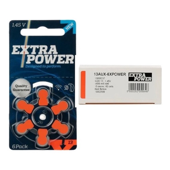 60 Pilhas Baterias 13 PR48 Aparelho Auditivo Extra Power 10 Cartelas C/ 6 Unidades | Shopee Brasil