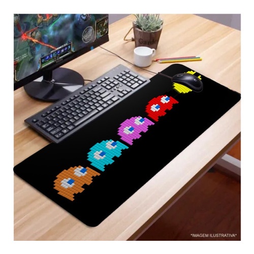 Mouse Pad Gamer Pac Man Game Retro 65x32 - 444 | Shopee Brasil