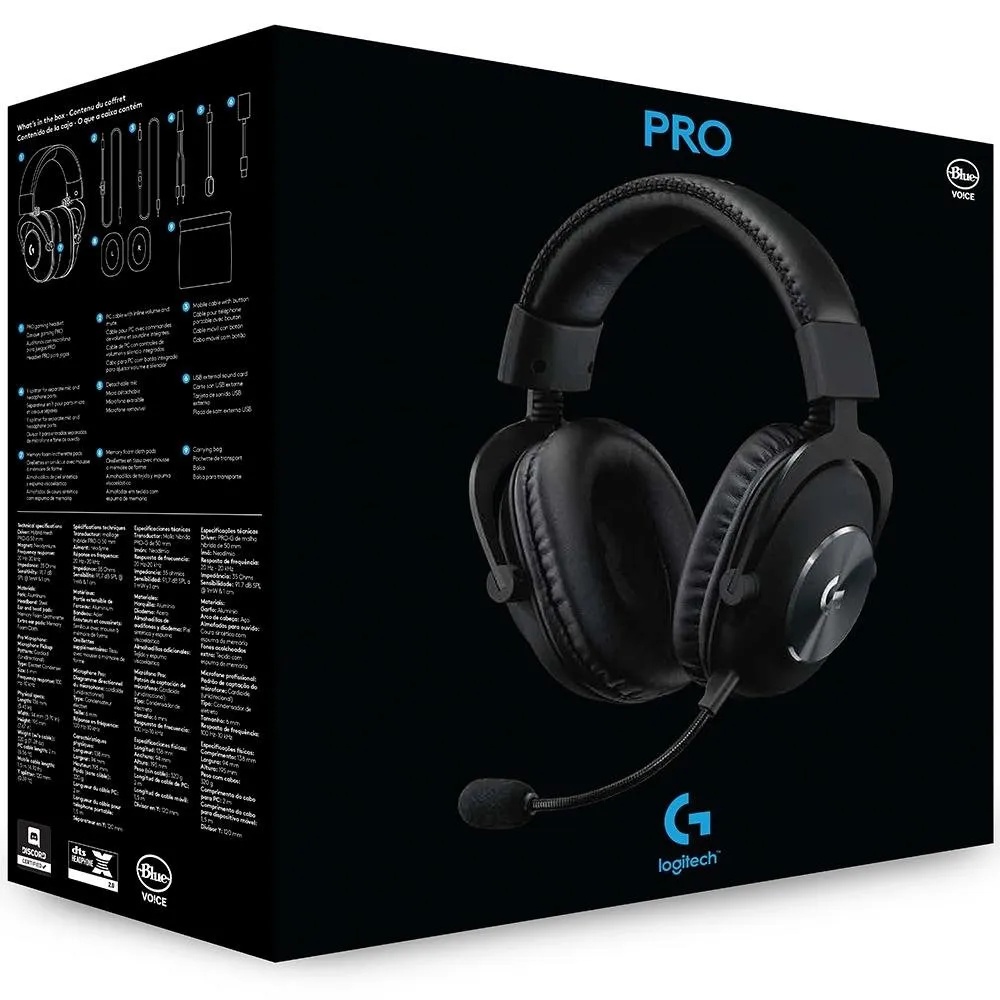Fone Headset Gamer G Pro X Logitech USB Preto | Shopee Brasil