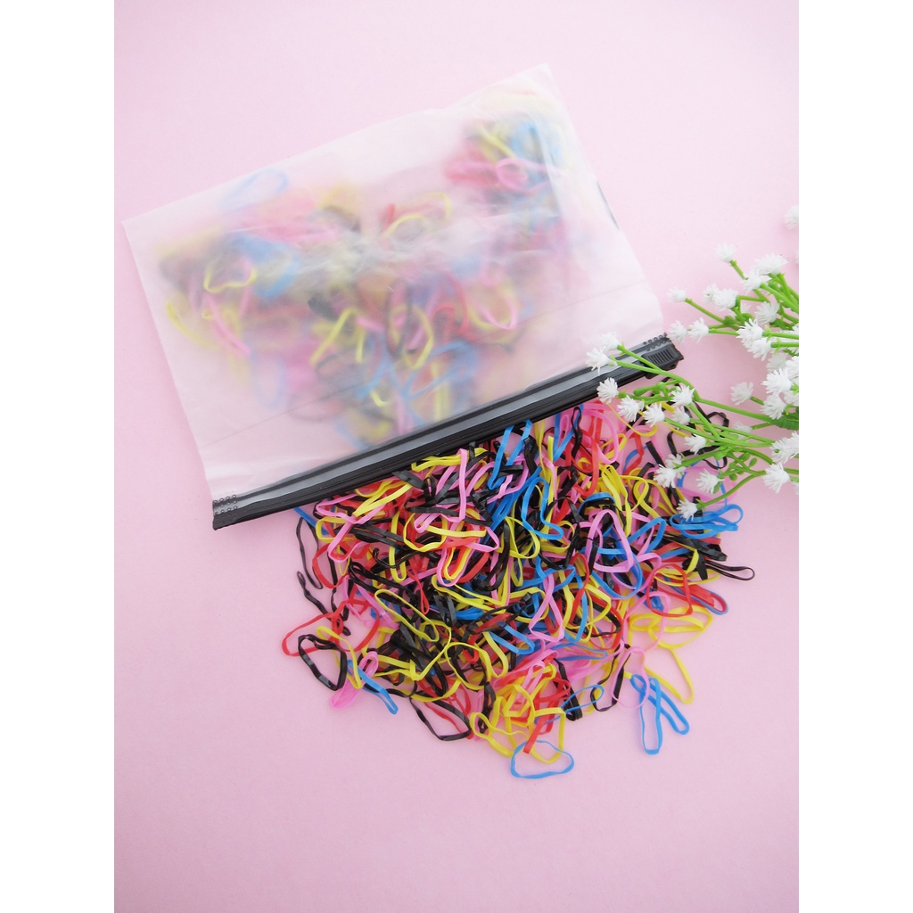 Kit 500 Elastico cabelo borrachinha liguinha de cabelo silicone T-172 ...