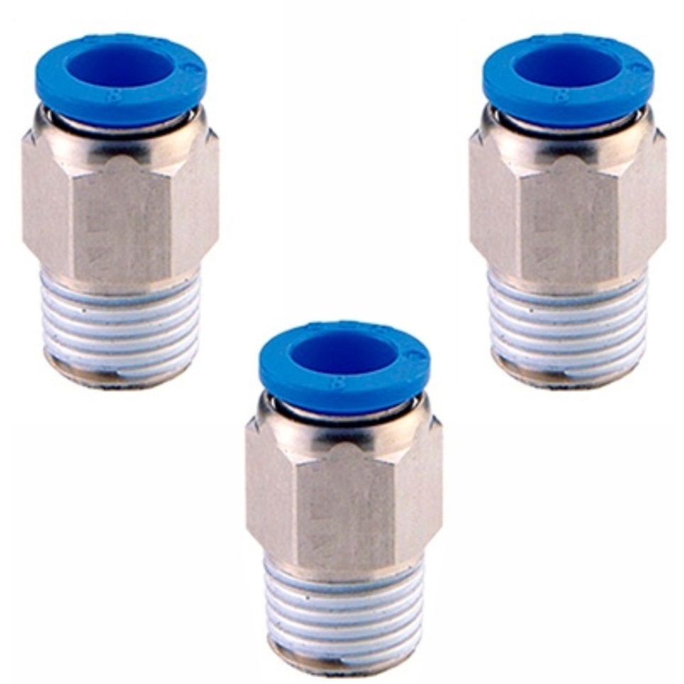 3 Conexões Pneumáticas Instantâneas Reta Macho 6mm 1/4" NPT | Shopee Brasil